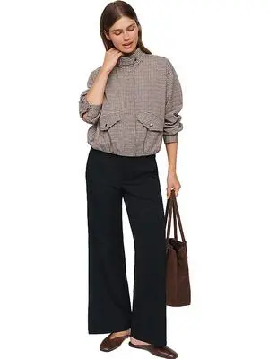 Anthropologie Mod Flared Trousers Pants Black