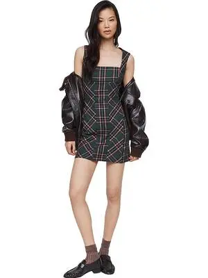 Maeve Square-neck Mi Dress - Green Pattern