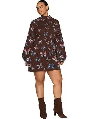 Anthropologie Shift Sweater Dress - Brown Pattern