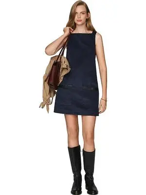 Maeve 100% Cotton Corduroy Shift Dress - Navy