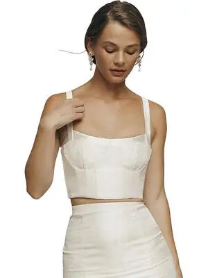 V. CHAPMAN X Anthropologie Weddgs Rumi Corset Top Cream