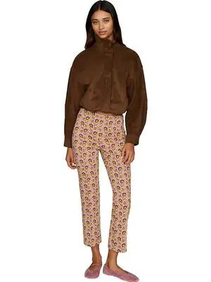 Maeve Poppy Kick Flare Pull On Pants - Purple Pattern