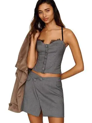 Anthropologie Asymmetrical Blazer Skort - Grey