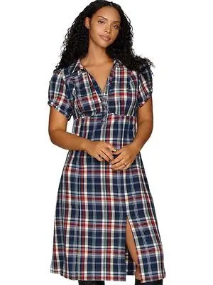 PILCRO Rebekah Slim Midi Dress - Multi Plaid