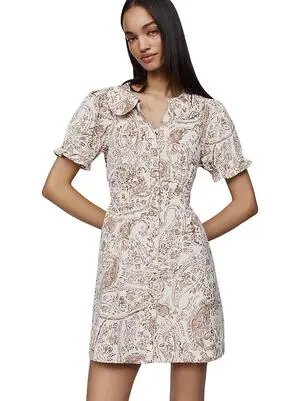 PILCRO Keira 100% Cotton Corduroy Mi Dress - Neutral Pattern