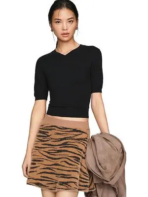 Anthropologie Animal Prt Sweater Skirt - Tiger