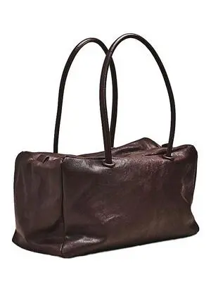 Anthropologie Slouchy Faux Leather Tote Bag - Chocolate