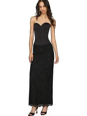 HELSI Evelyn Sat Bustier Maxi Dress - Black