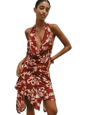 CELANDINE Sensual Tee Mi Dress - Brown Pattern