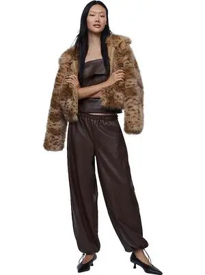 AVEC LES FILLES Faux Leather Balloon Pants
