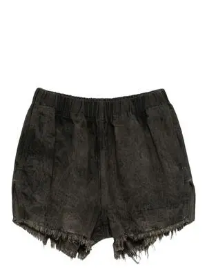 Rick Owens Denim Cotton Shorts - Grey