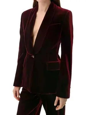 Versace Viscose Velvet Blazer Red