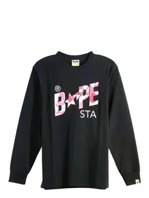 A BATHING APE Logo-print Long-sleeve T-shirt - Black