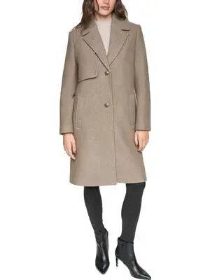 Andrew Marc Besette Boiled Wool Blend Coat - Brindle