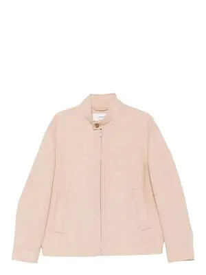 LARDINI Double-breasted Wool Jacket With High Collar & Cashmere Blend - Beige