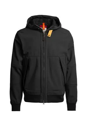 PARAJUMPERS Adjustable Drawstring Hood Zip Jacket With Ribbed Cuffs & Pockets - Nero
