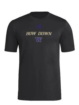 Adidas Washington Huskies Locker Slogan Football Pre-game T-shirt - Black
