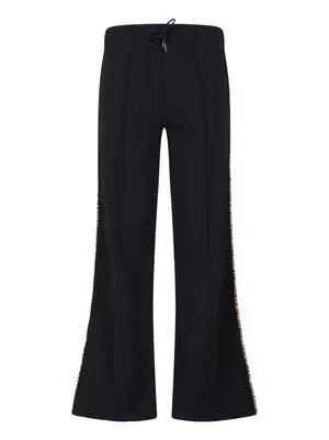 Burberry Wide-leg Pants With Side Stripe - Black