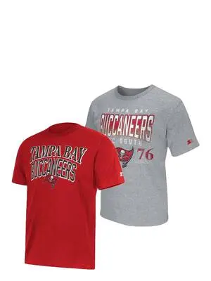 STARTER Heather Gray Tampa Bay Buccaneers Two-pack Logo T-shirt Set - Red