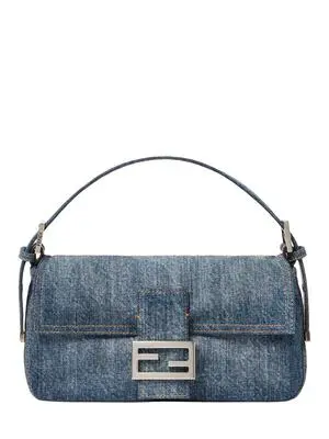 FENDI Fendi Mini Cotton Flap Shoulder Bag With FF Buckle (14 Cm X 26 Cm X 4 Cm)