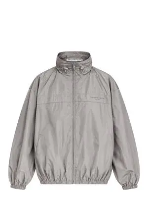 Alexander Wang Alexander Wang Track Jacket In Technical Fabric With High-Neck Drawstring Grey