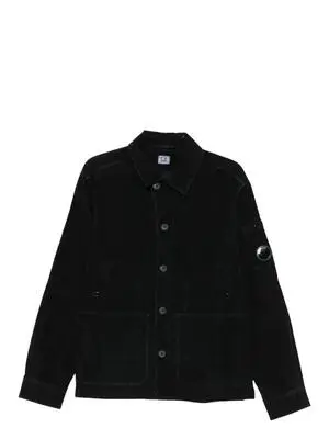 C.P. COMPANY Corduroy Button-front Jacket With Lens Sleeve Pocket - Nero