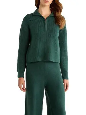 Marine Layer Chalet Quarter Zip Sweater - Pine