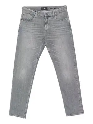 7 For All Mankind Faded Straight-leg Jeans - Grey