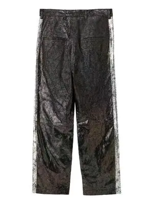DOUBLET Moon Walk Crinkled-effect Side-stripe Trousers