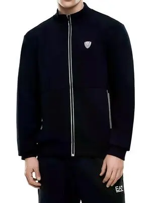 EA7 Logo-patch Zip-up Sweatshirt - Blue