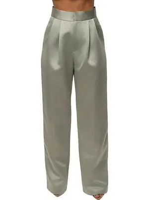 JLUXLABEL City Nights Satin Trouser - Sage