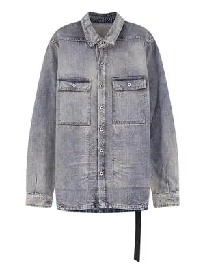 Rick Owens Cotton Shirt Blue
