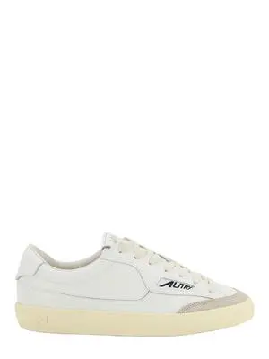 AUTRY Windscape Leather Sneakers With Suede Insert - White