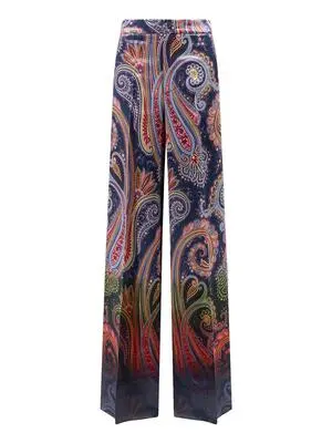 Etro Wideleg Trousers With Paisley Pattern - Multicolor