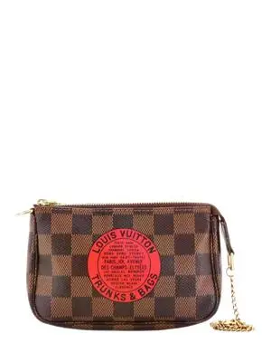 LOUIS VUITTON Pochette Accessoires Limited Edition Damier Mini Clutch Bag - Brown