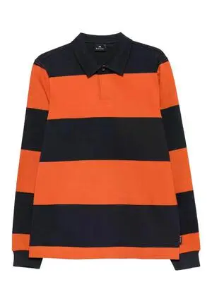 Paul Smith Horizontal-stripe Long-sleeve Polo Shirt - Blue