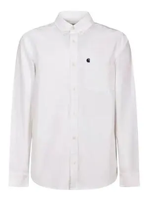 Carhartt Work In Progress Oxford Logo-embroidered Shirt - White