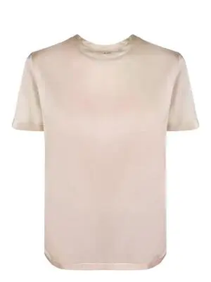 BLANCA VITA Satin-finish T-shirt - Neutrals