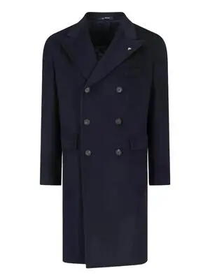 Tagliatore Double-breasted Cashmere Coat - Blue