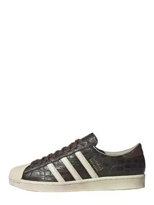 Adidas Superstar Crocodile-effect Leather Sneakers - Brown