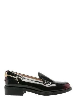Liu Jo Patent-leather Logo-plaque Loafers - Black