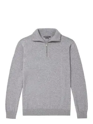 BEGG & CO. Begg & Co - Heriot Half-Zip Cashmere Sweater - Men - Gray - S Gray