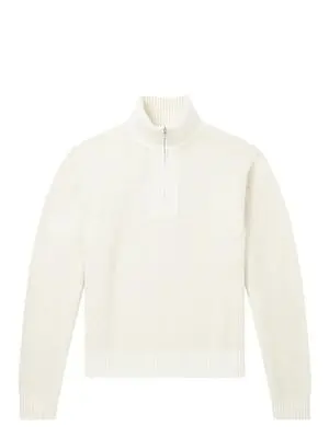 Aimé Leon Dore Felted Wool-blend Half-zip Sweater - White