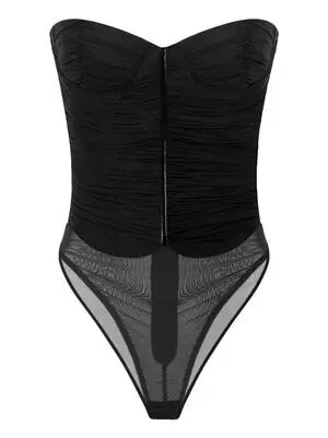 Elisabetta Franchi Bodysuit In Stretch Jersey Fabric - Black