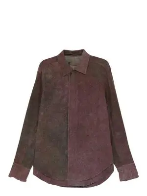 ZIGGY CHEN Faded-effect Concealed-fastening Shirt - Brown