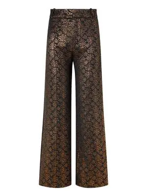 DESTREE Yoshitomo Pintucked Brocade Straight-leg Pants - Multi