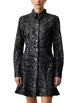 TRUSSARDI Snake-print Ruffled Mini Dress - Black