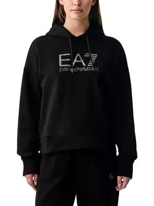 EA7 Logo-print Hoodie - Black