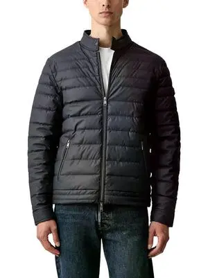 Guess Logo-patch Quilted Jacket - Blue