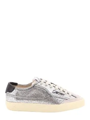 AUTRY Autry Cracked-Look Low-Top Sneakers Silver